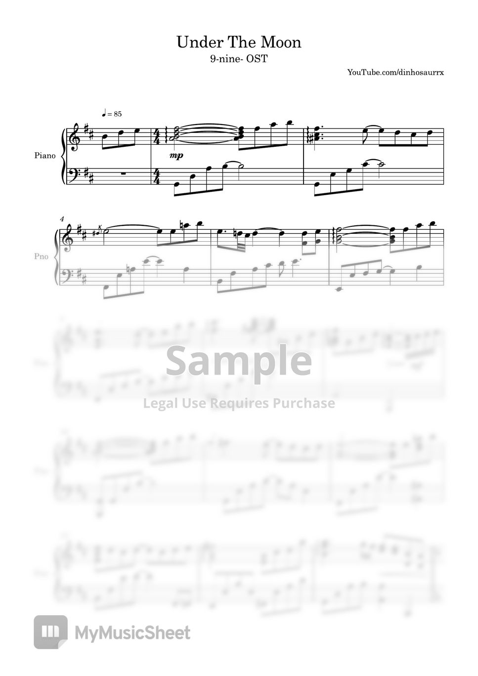 9-Nine - Under The Moon نوتة by dinhosaurrx