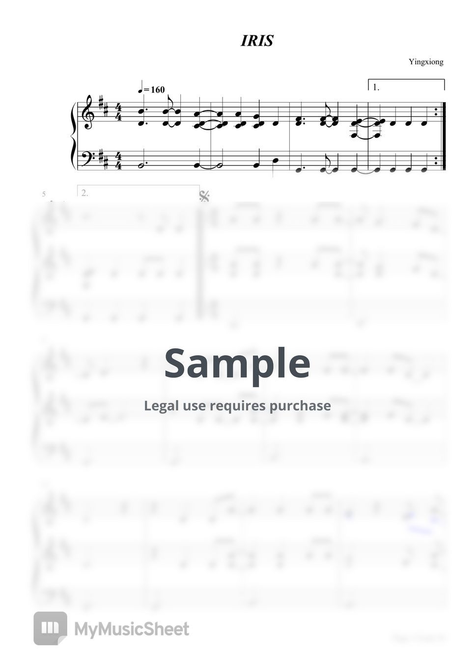 Goo Goo Dolls - Iris (天使之城 OST-Goo Goo Dolls) Sheet Music by Yilun