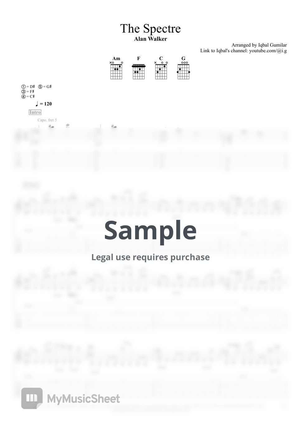 Alan Walker - The Spectre Sheet Music by Iqbal Gumilar