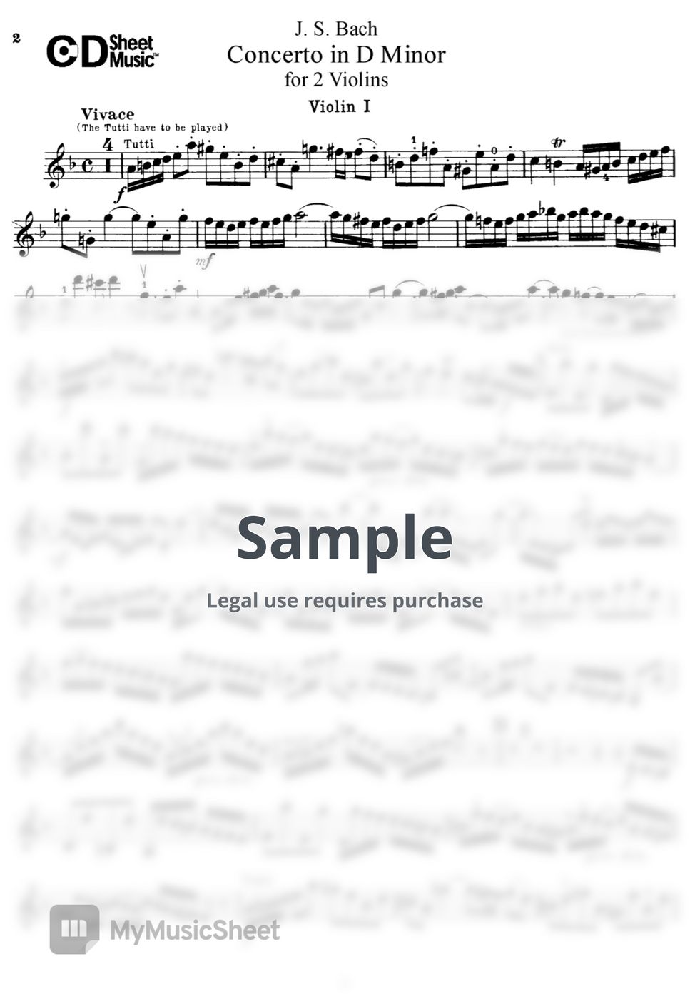 Bach - Double violin concerto in d-minor (Backing track included ...