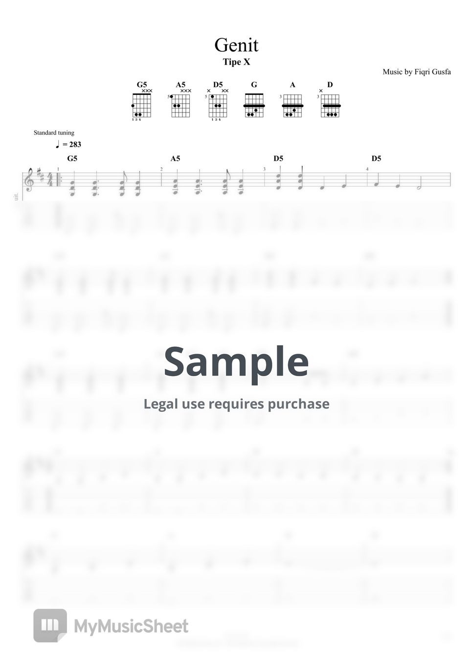 Tipe X - Genit Tab + pontuação de linha única by Fiqri Gusfa