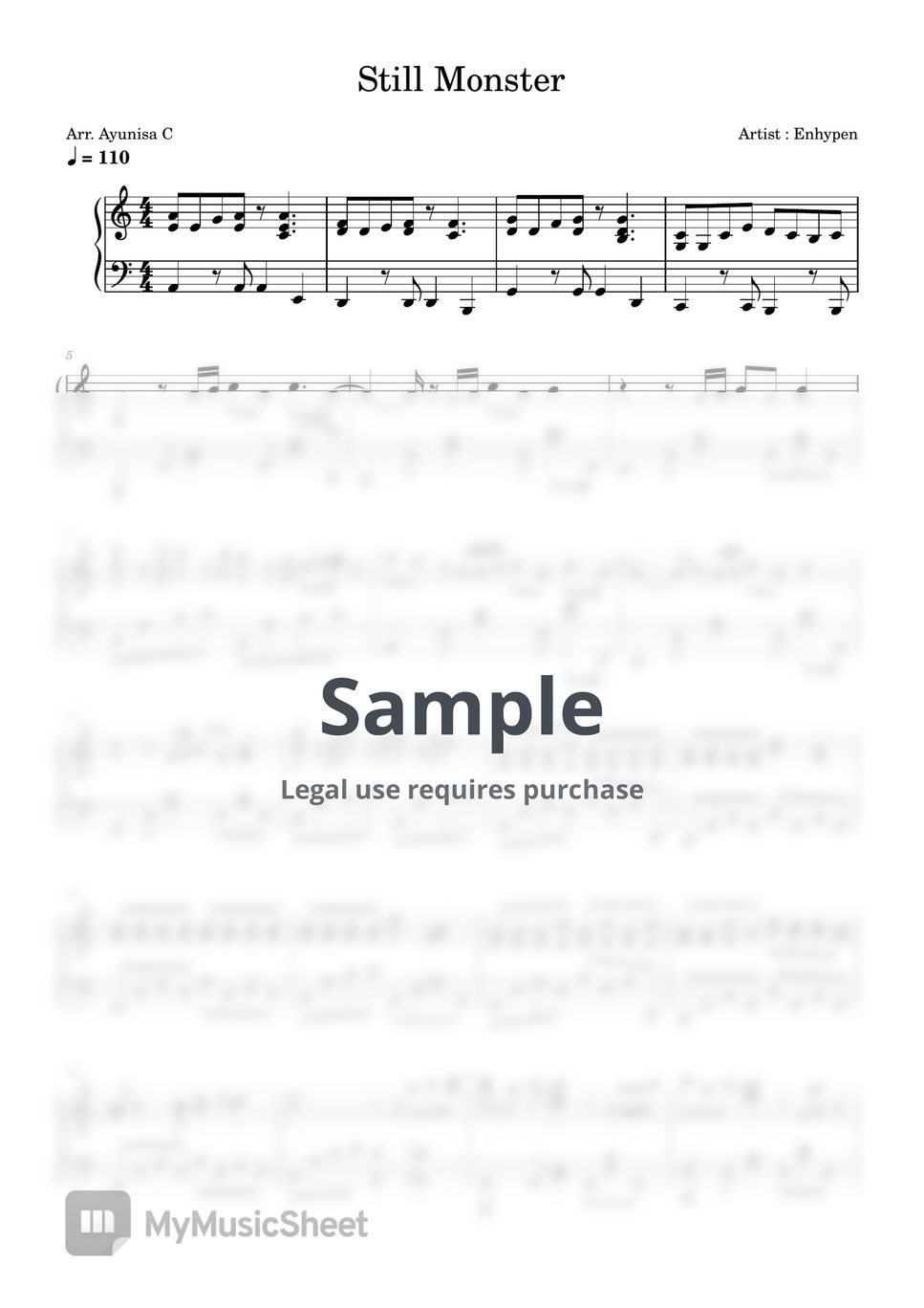 Enhypen - Still Monster 악보 by Ayunisa C.