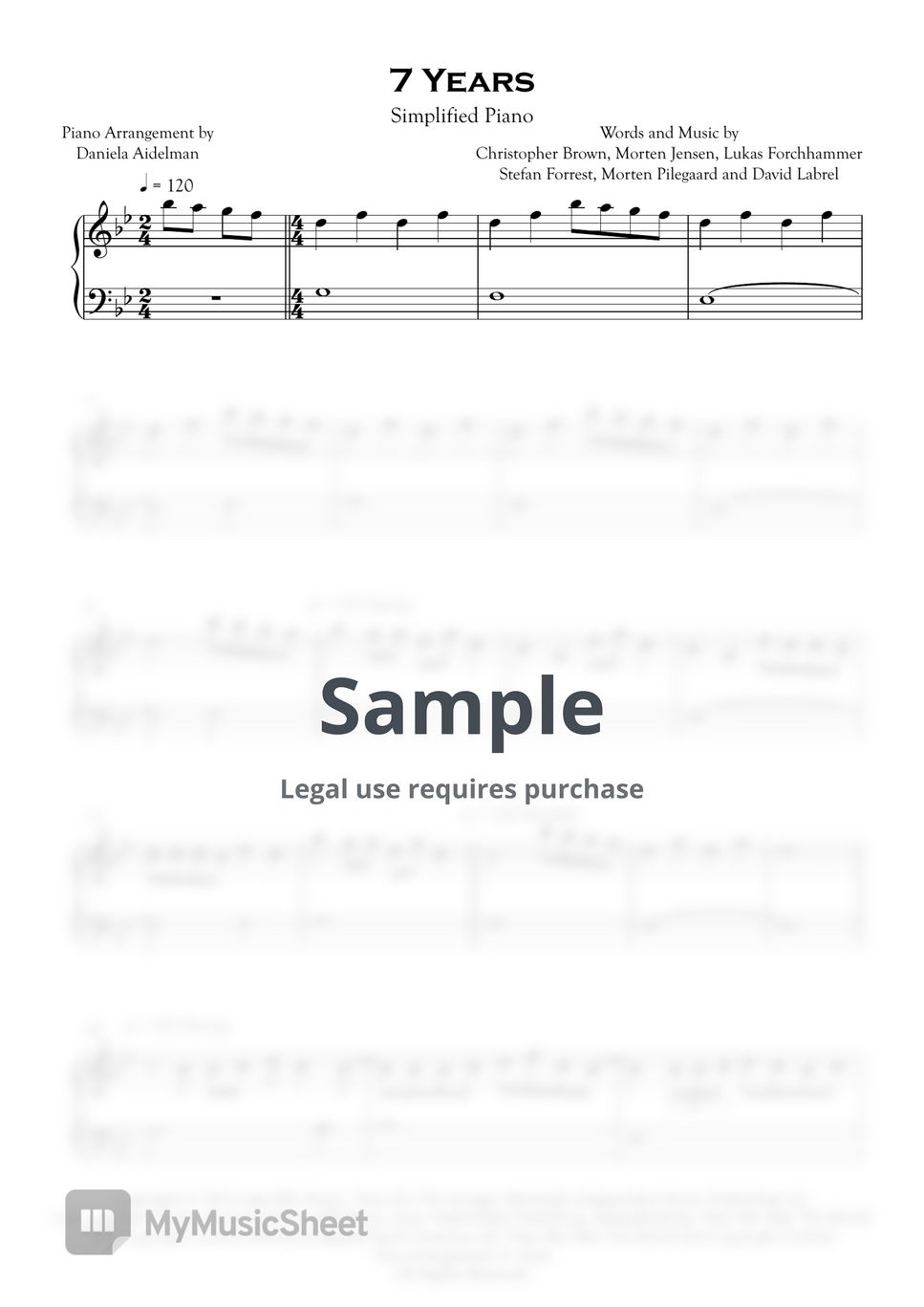 Lukas Graham - 7 Years 악보 by Daniela Aidelman