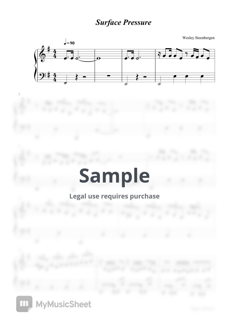 Jessica Darrow - Surface Pressure (Encanto OST) Sheets by dogemusic