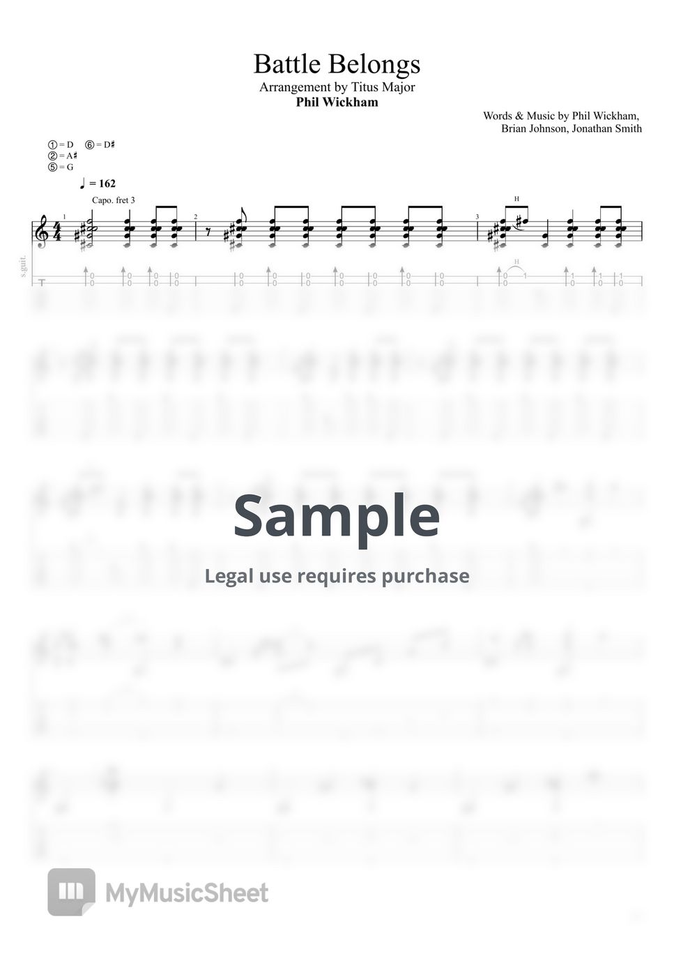 Phil Wickham - Battle Belongs TAB+1 Staff by Titus Major