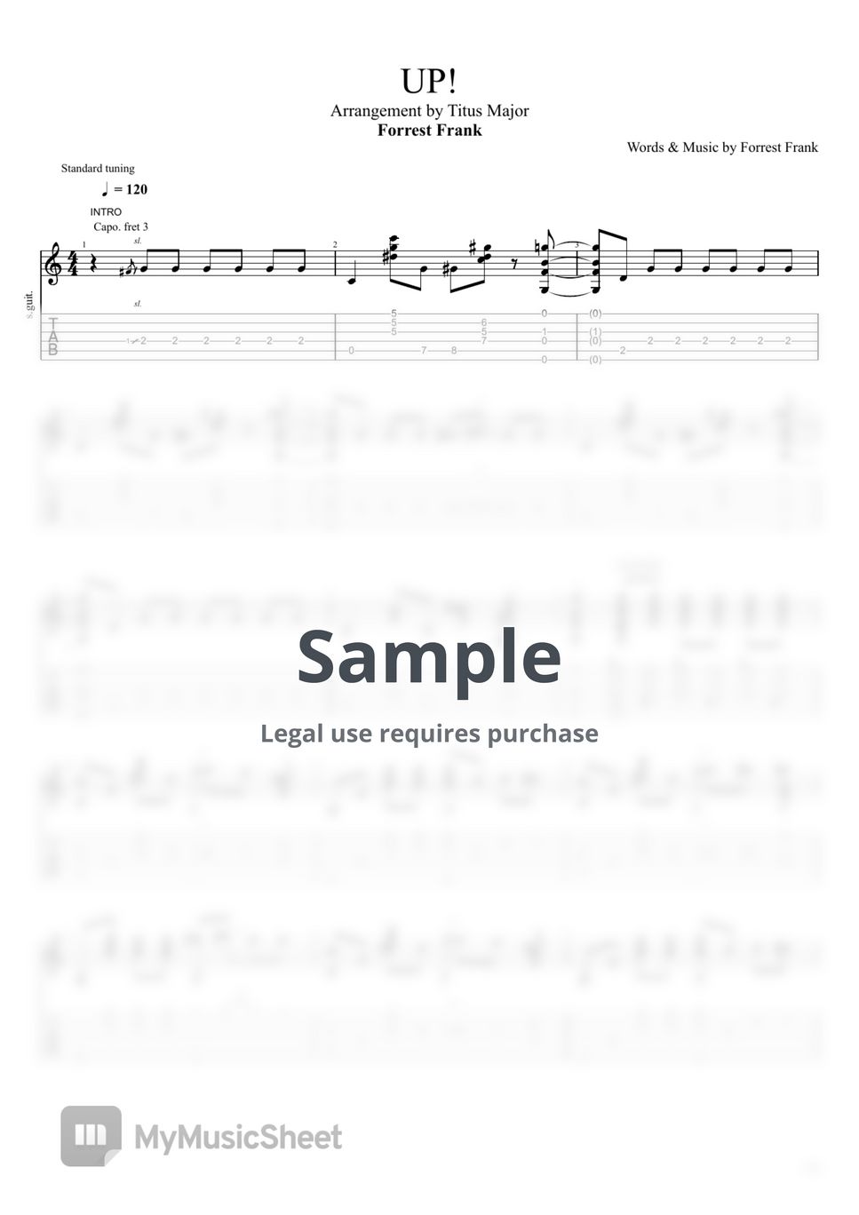 Forrest Frank - UP! TAB+1 pauta by Titus Major