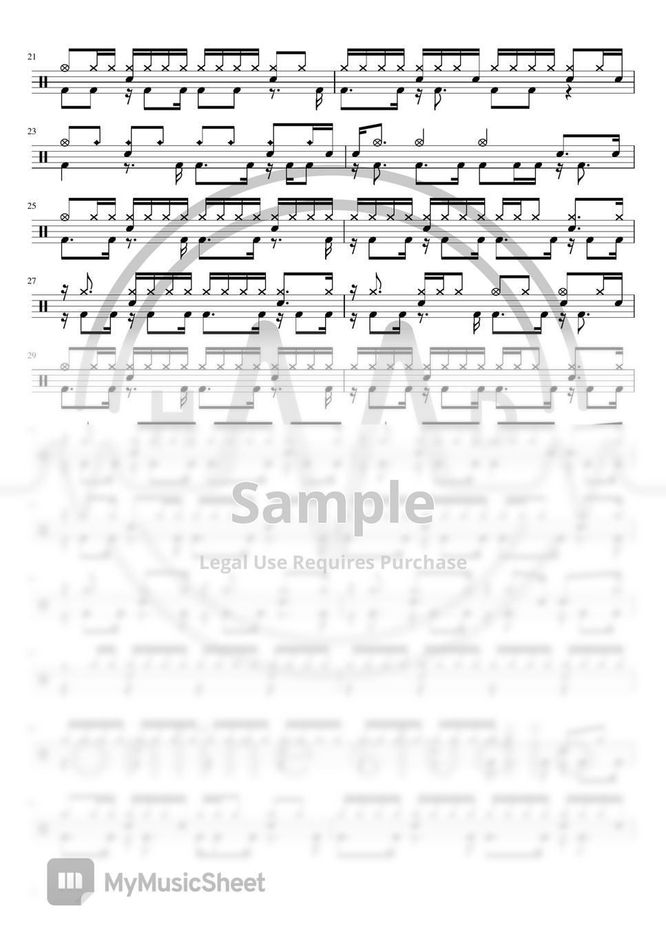 Official髭男dism - Universe (Drum) Sheet Music by HMD online studio