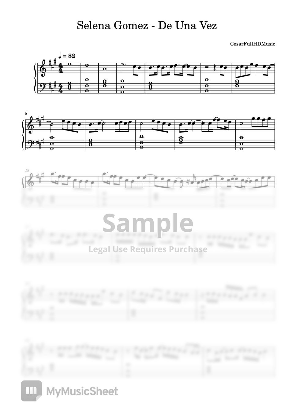 Selena Gomez - De una vez 악보