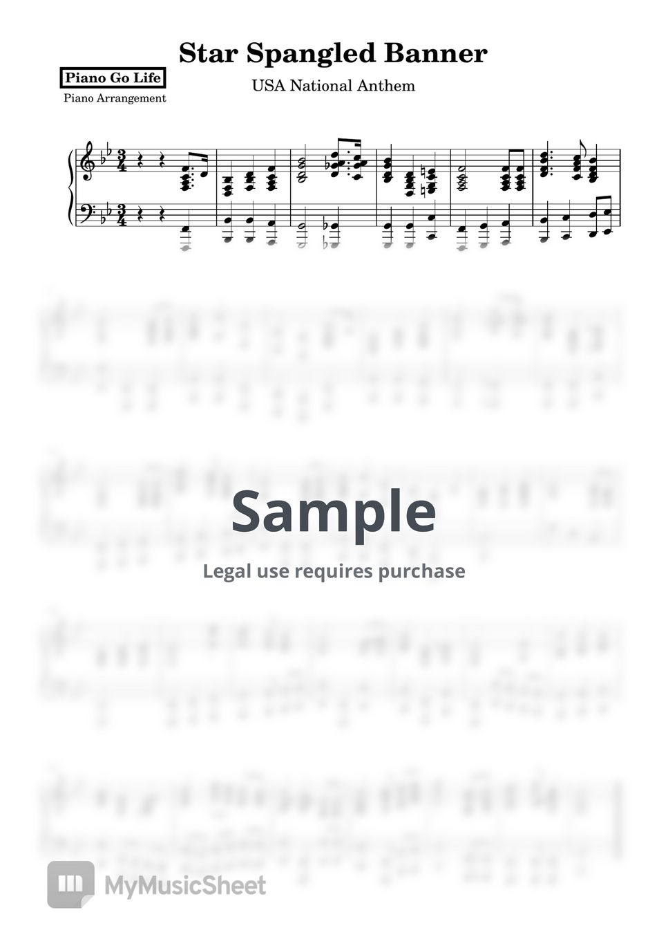 John Stafford Smith - Star Spangled Banner (USA National Anthem) 악보 by ...