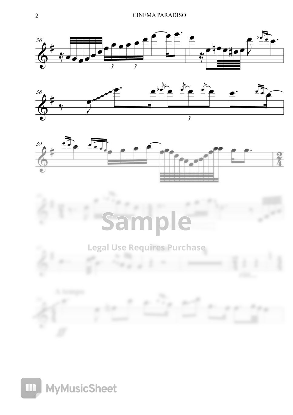 Cinema Paradiso - Ennio Morricone. Arreglo Warren Hill (Alto Sax ...