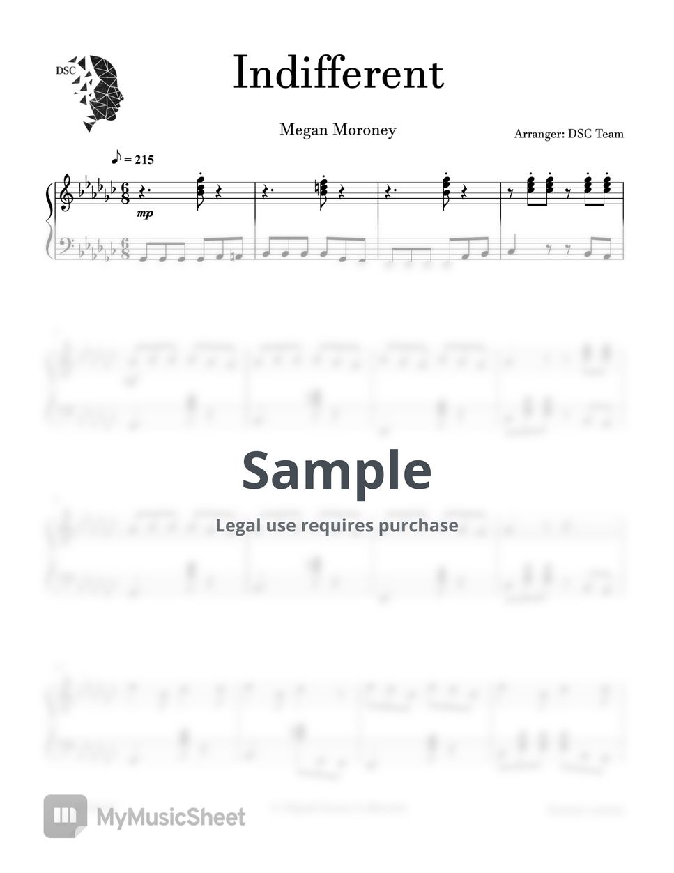 Megan Moroney - Indifferent Sheet Music by Digital Scores Collection