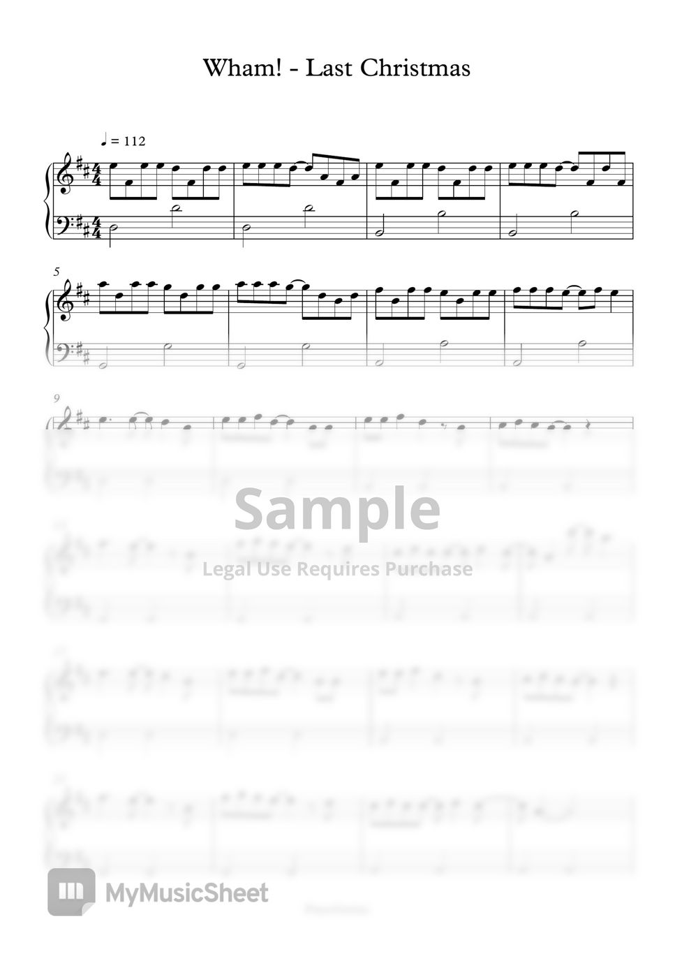 Wham! - Last Christmas (EASY) Sheets by PianoGenius