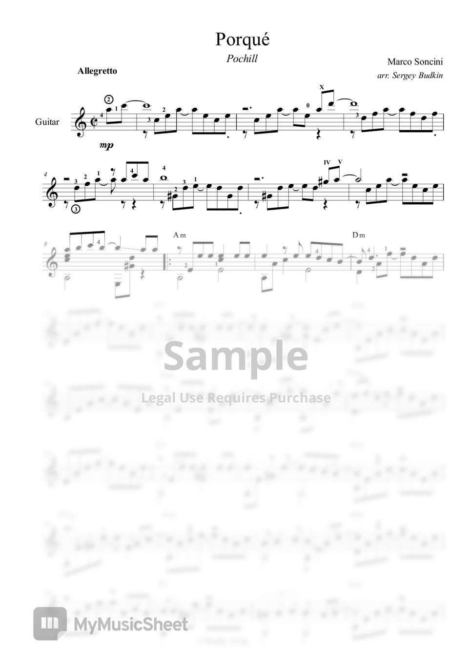 Pochill - Porqué Sheet Music by Buddy_King