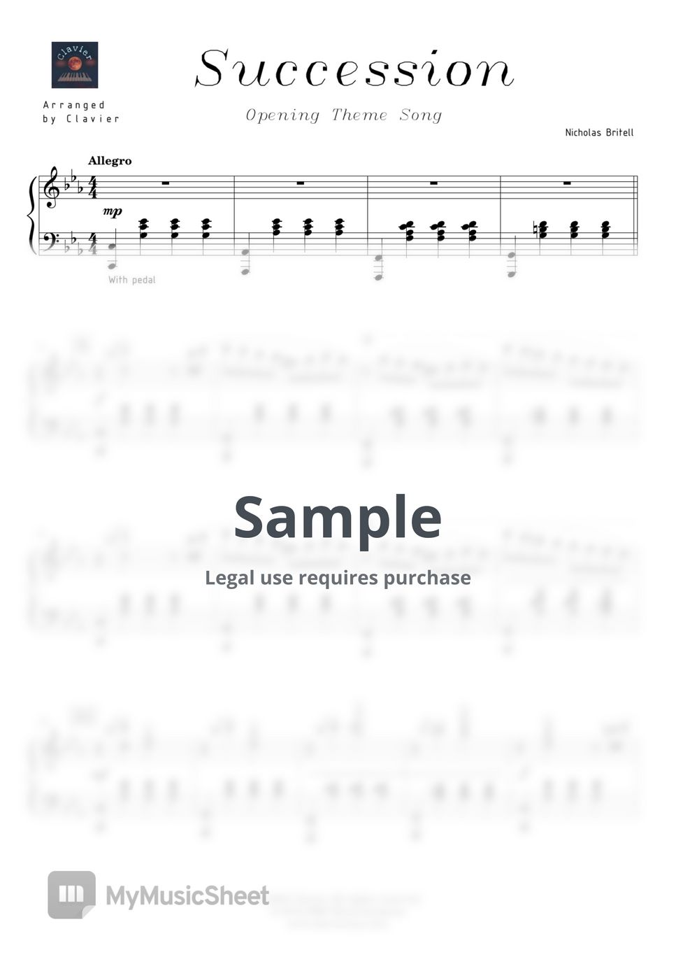 Nicholas Britell - Succession (HBO Series) - Main Theme Sheet Music by ...