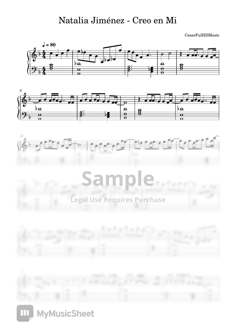 Natalia Jiménez - Creo en Mi Sheet Music