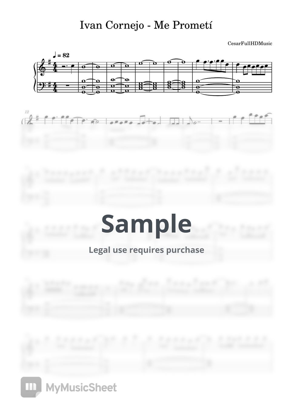 Ivan Cornejo - Me Prometí Sheet Music