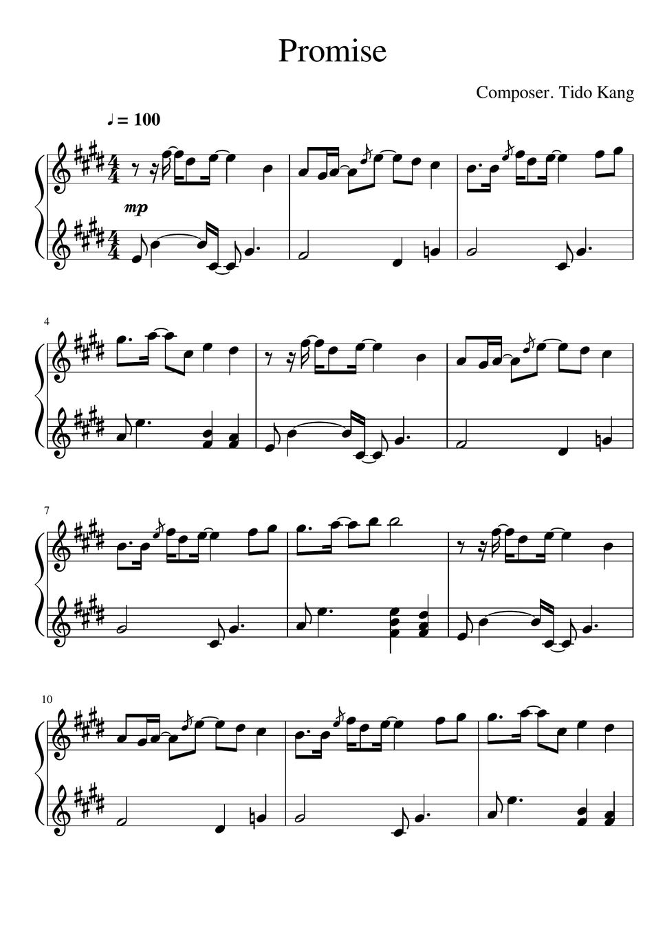 Tido Kang - Promise Sheets