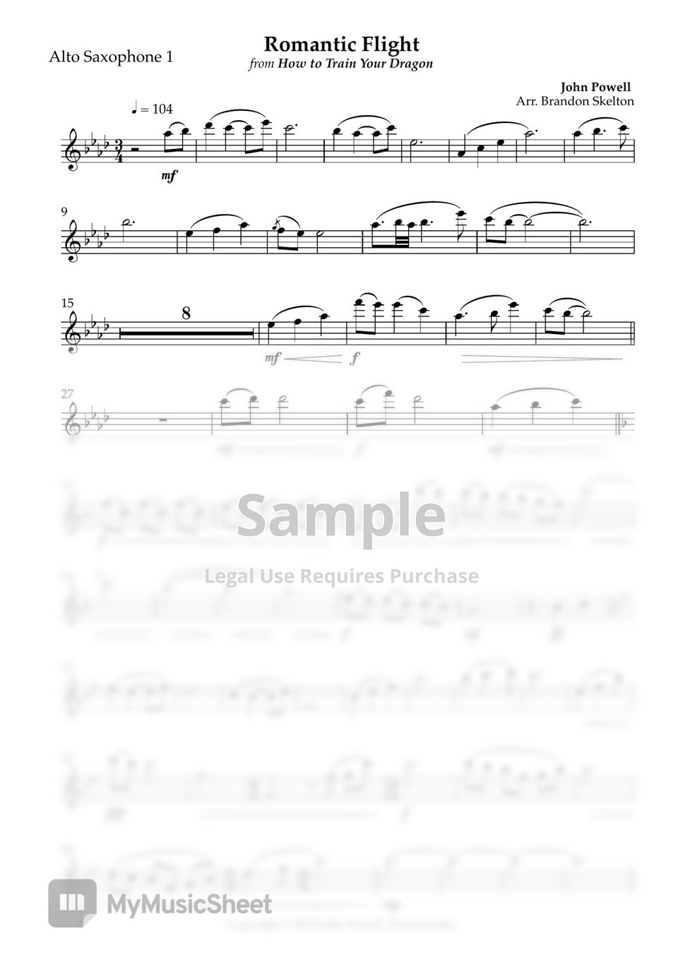 John Powell - Romantic Flight (Parts) Sheets by Brandon Skelton