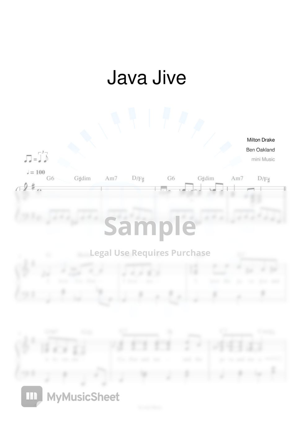 The Ink Spots - Java Jive (자바 자이브) Sheet Music by mini Music