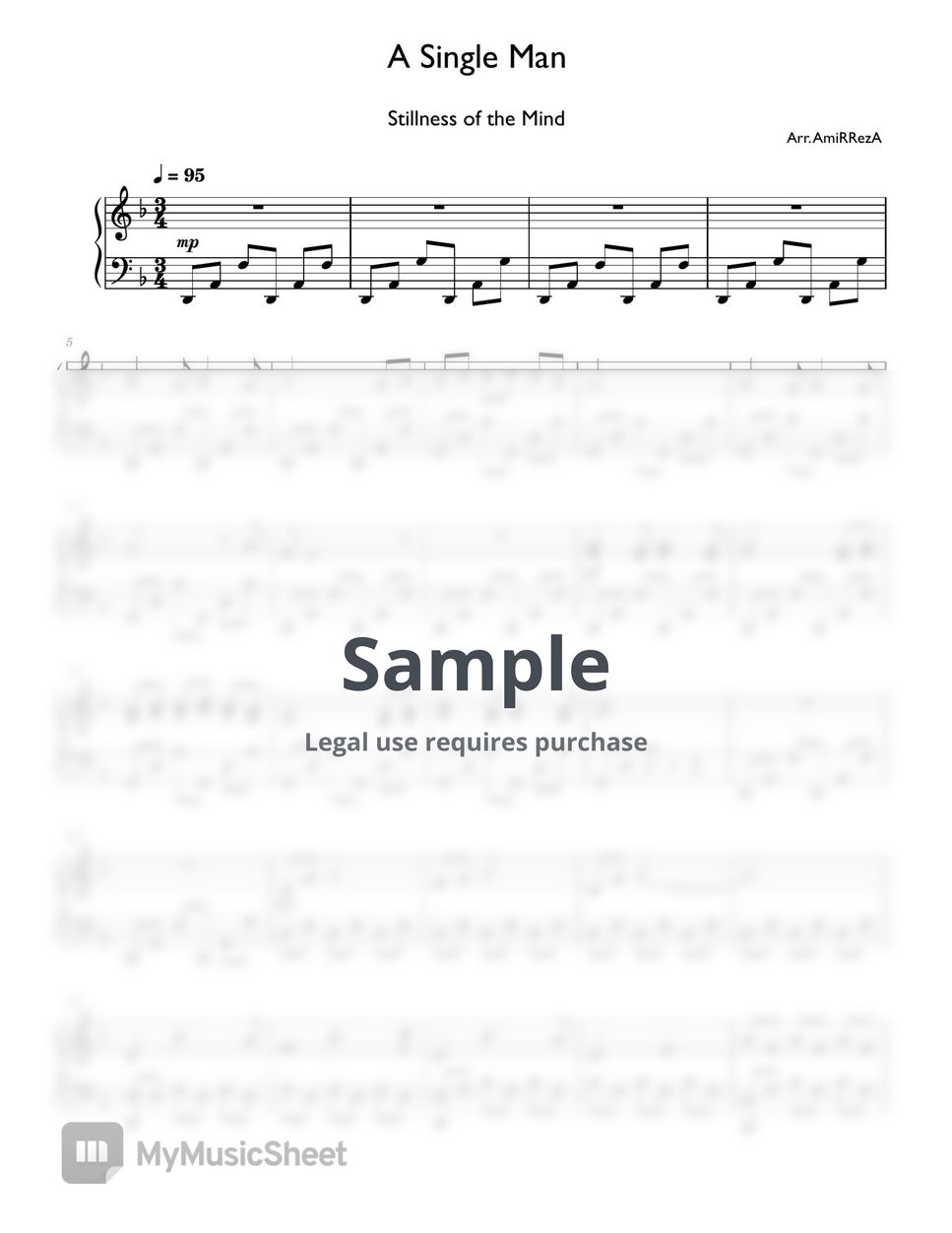 Abel Korzeniowski - Stillness of the Mind (A Single Man) Sheets by AmiRRezA