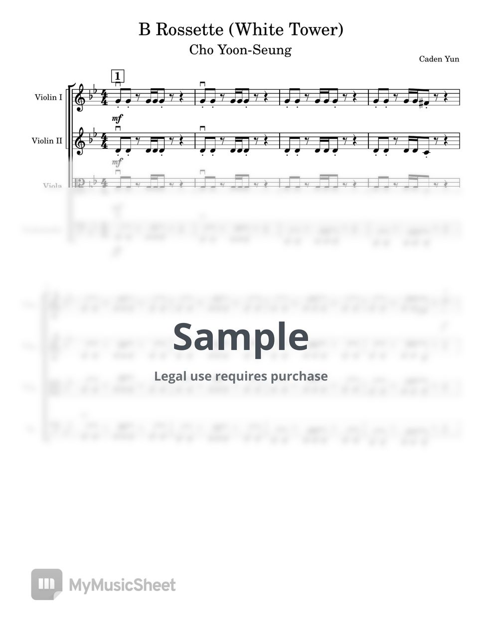 Kim Su Jin - B Rossette (White Tower OST) Sheets by Caden Yun