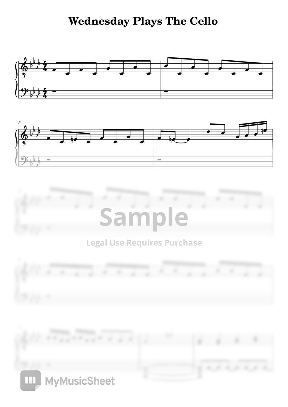 Rolling Stones - Wednesday Plays The Cello Sheets by Piano Go Life