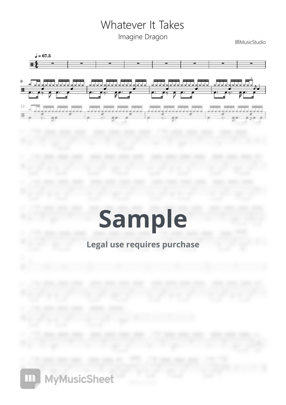 Imagine Dragons - Whatever It Takes Sheets by 娟姐