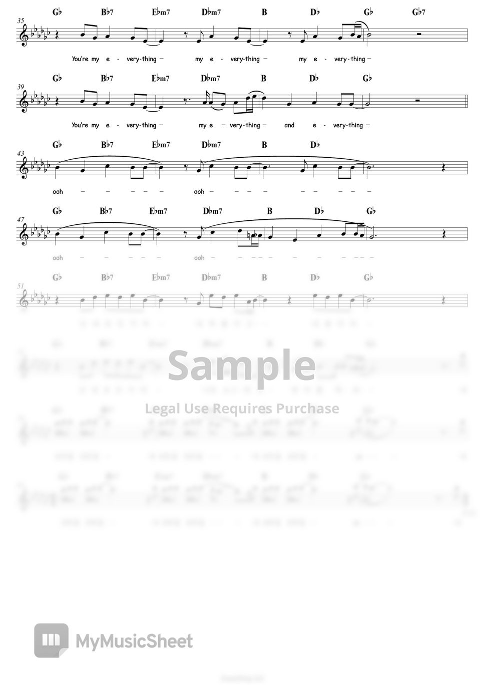 검정치마 - Everything (+MR) Vocal Partitur PDF | COVER SKILLS | mymusic5