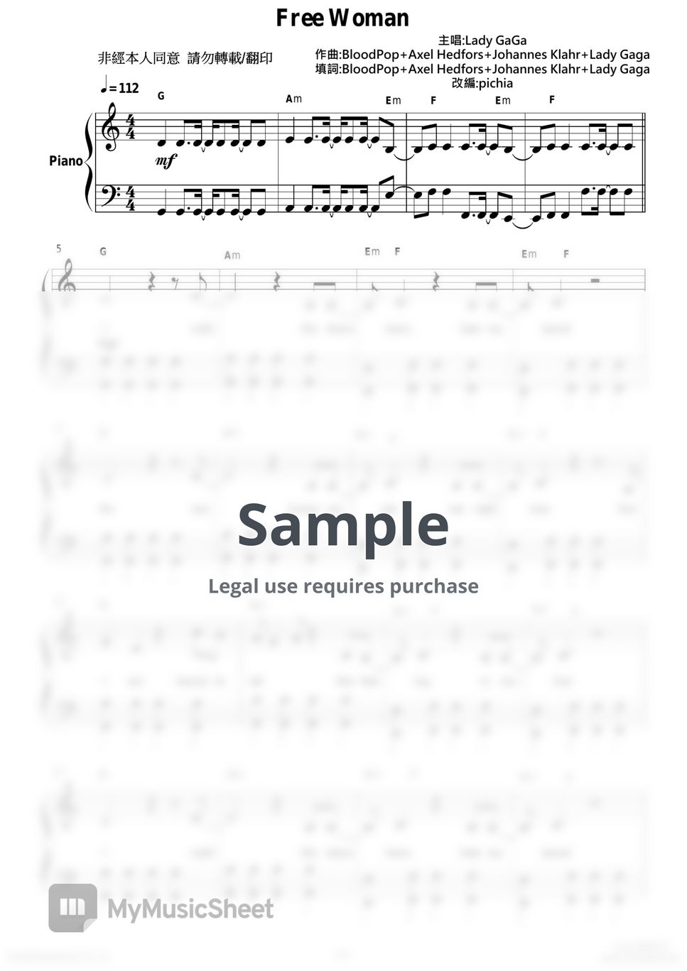 BloodPop+Axel Hedfors+Johannes Klahr+Lady Gaga - Lady GaGa - Free Woman ...