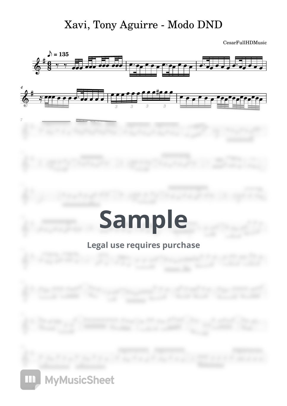 Xavi, Tony Aguirre - Modo DND 악보