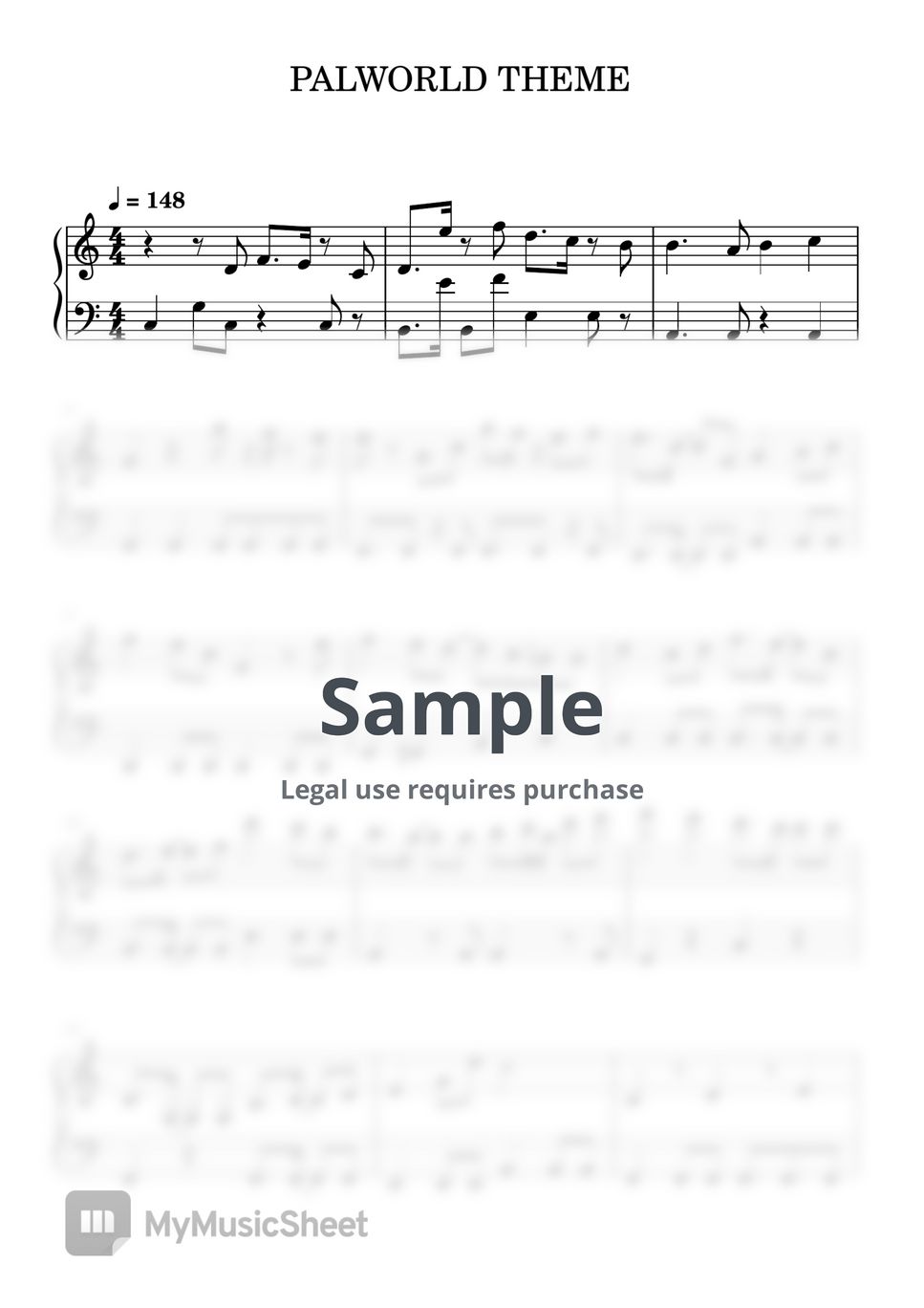 PALWORLD - PALWORLD THEME 악보 by pocketpair