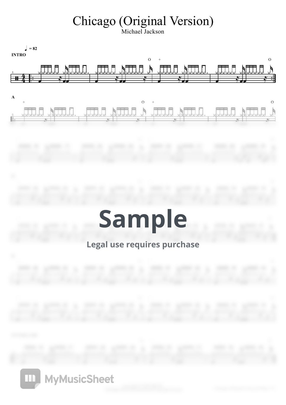 Michael Jackson - Chicago (Original Version) Sheet Music by copydrum