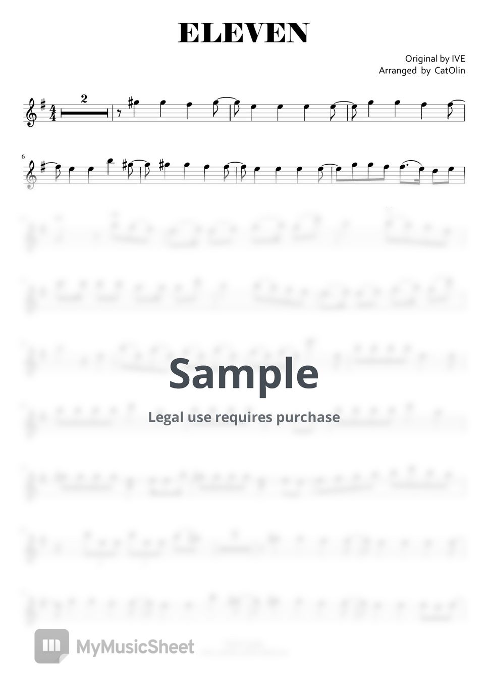 아이브 - ELEVEN Sheet Music by 캣올린CatOlin