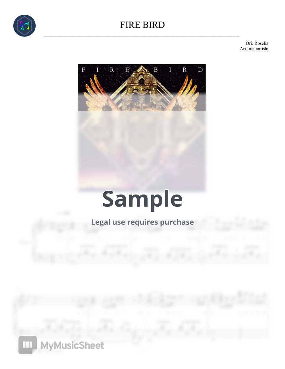 Roselia 《fire Bird》 ｜ Bang Dream爆燃超熱門歌曲 Piano Sheet Sheets By Maboroshi