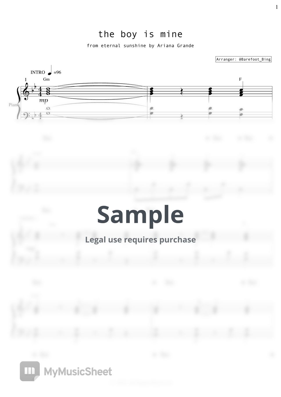 Ariana Grande - the boy is mine Sheets by Barefoot Bing