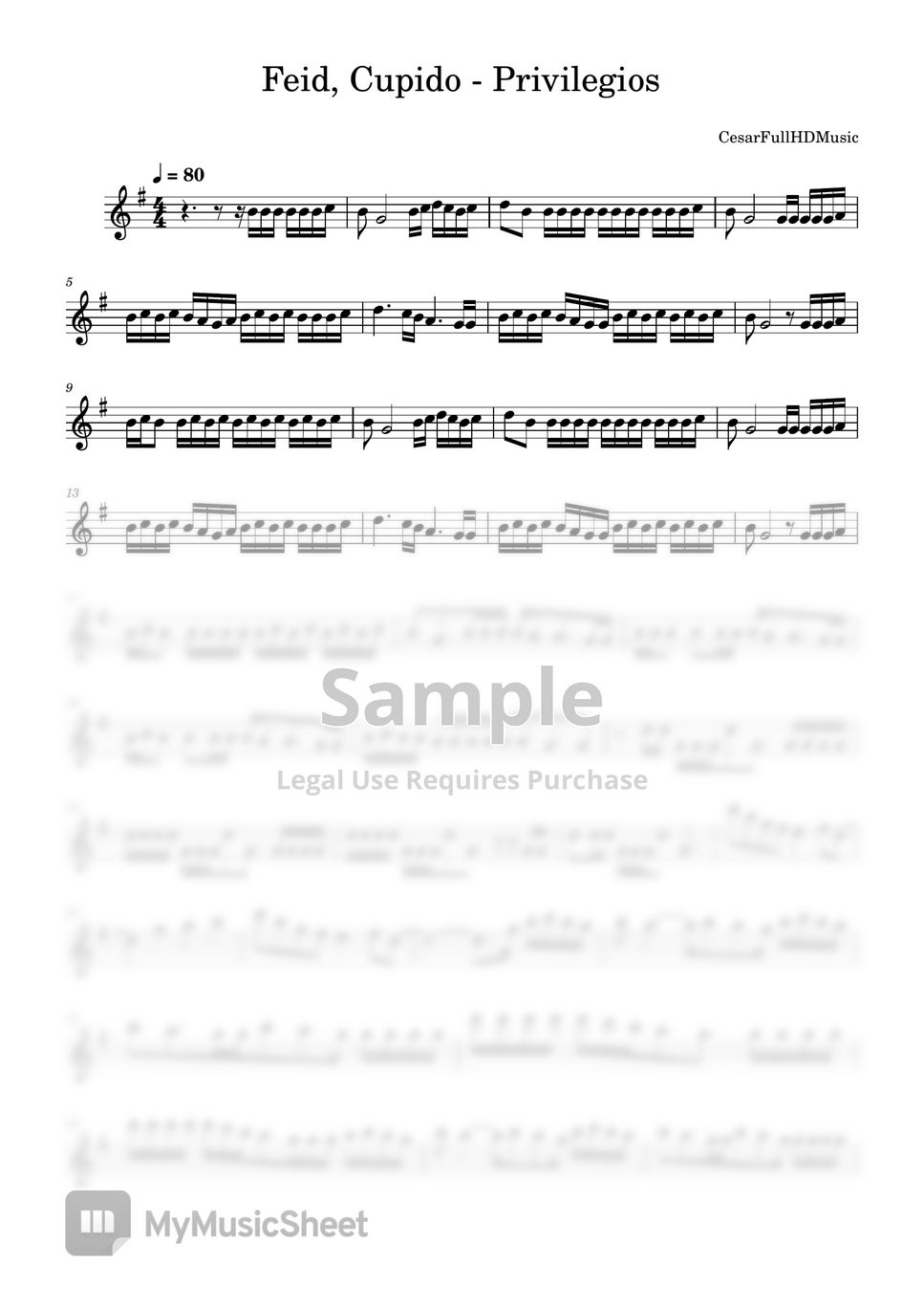 Feid, Cupido - Privilegios Sheets