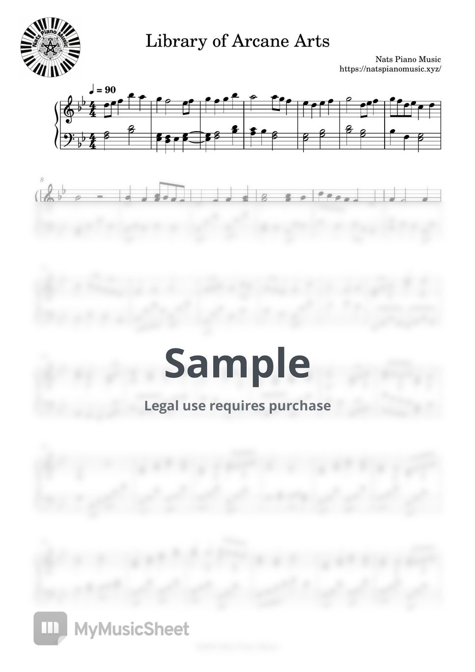 Nats Piano Music - Library of Arcane Arts 악보