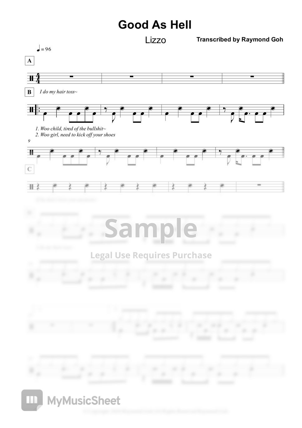 Lizzo - Good As Hell Sheet by Raymond Goh