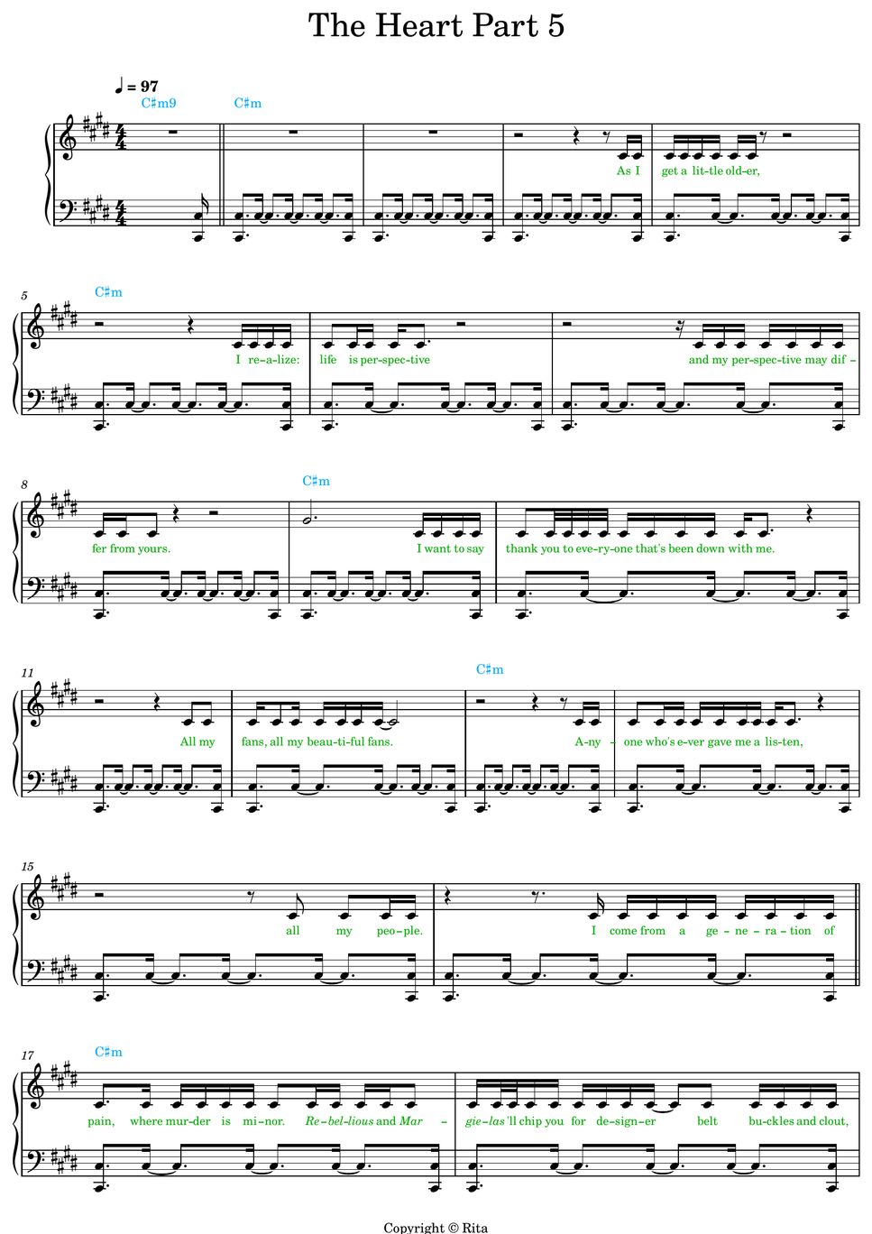 Kendrick Lamar - The Heart Part 5 (lyrics chords) Sheet Music by Rita B