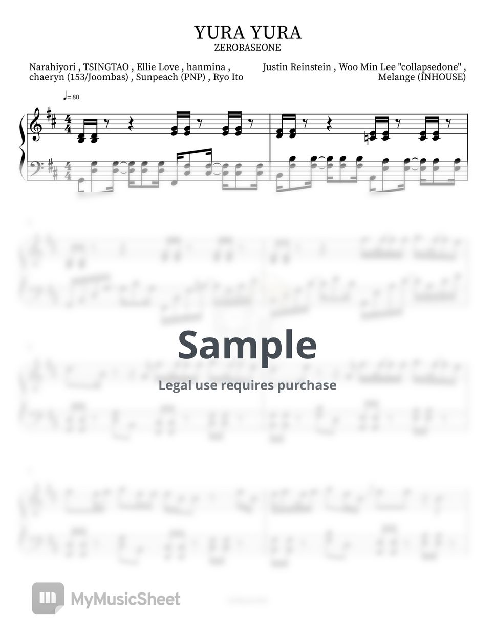 ZEROBASEONE(제로베이스원) - YURA YURA(ゆらゆら -運命の花-) Sheets by chihyun416