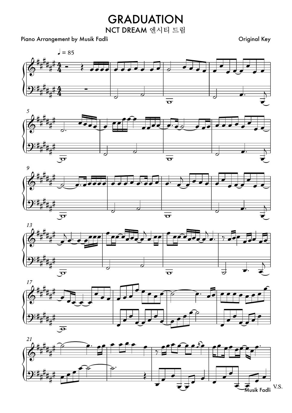 NCT DREAM - GRADUATION Sheet by Musik Fadli