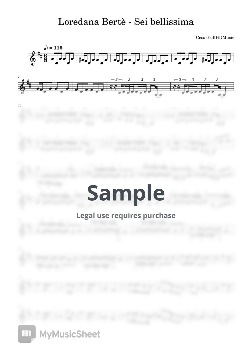 Loredana Bertè - Sei bellissima Sheets