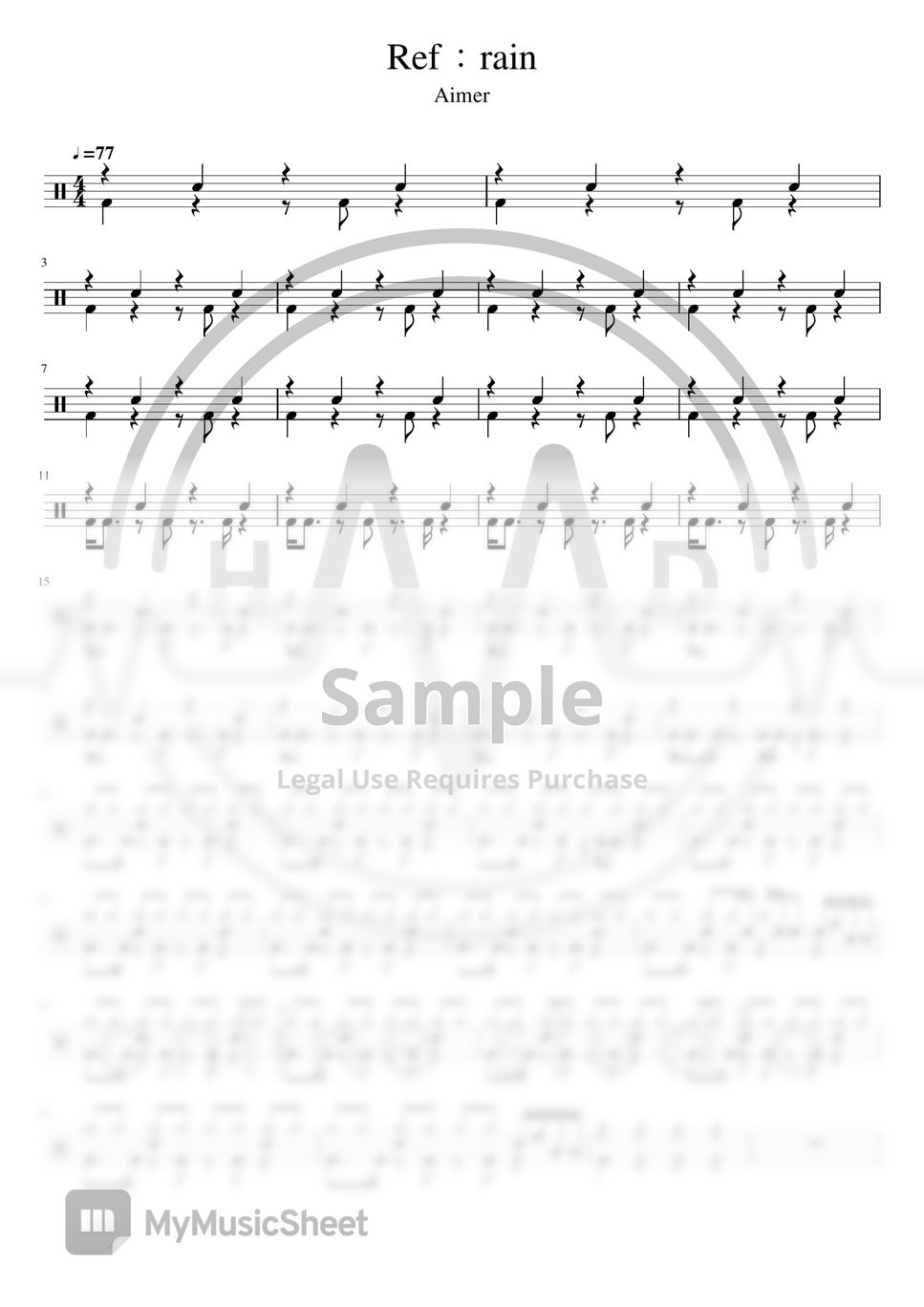 Aimer - Ref：rain Sheet Music by HMD online studio