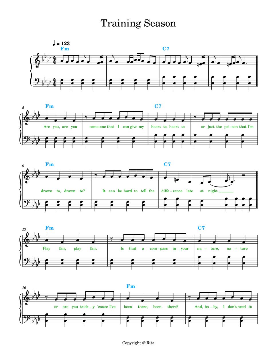 Dua Lipa - Training Season (Accurate easy version with lyrics and ...