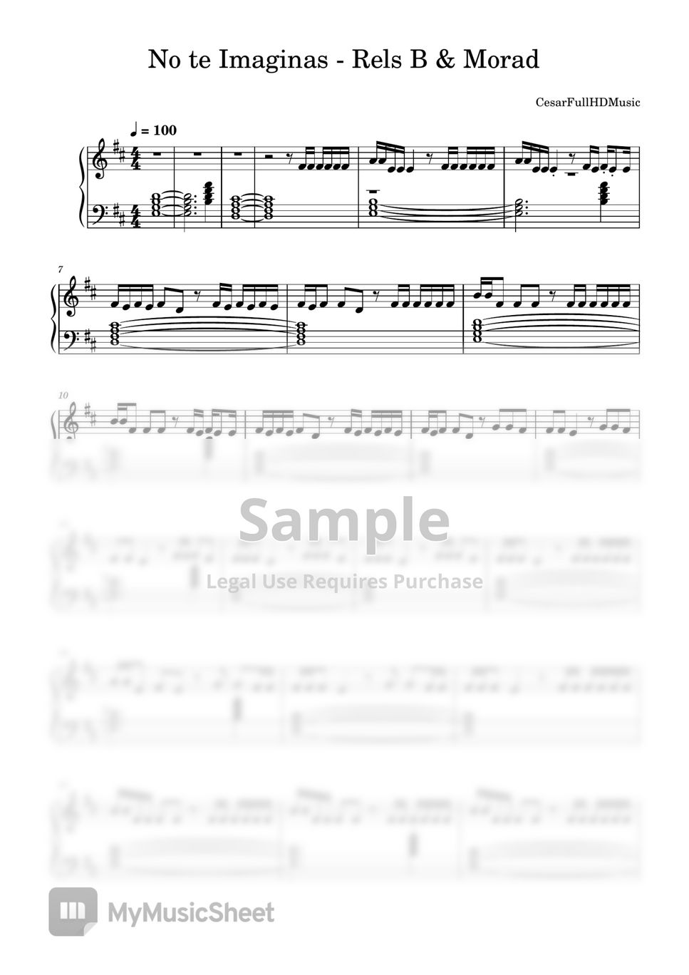 Rels B & Morad - No te Imaginas Sheets