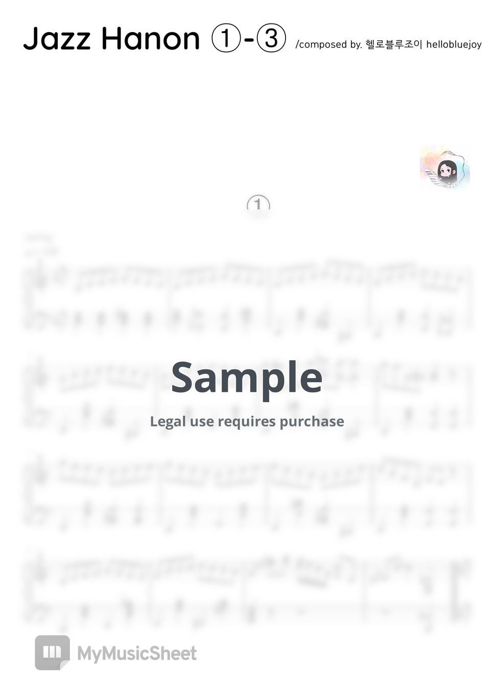 헬로블루조이 hellobluejoy - jazz hanon 1-3 Sheet Music