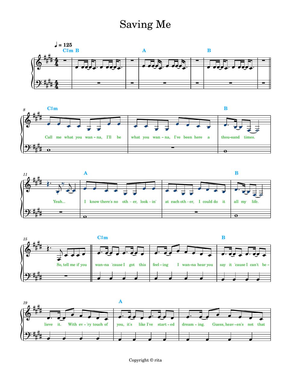 Topic, Sasha Alex Sloan - Saving Me (Lyrics, chords) Sheets by Rita B
