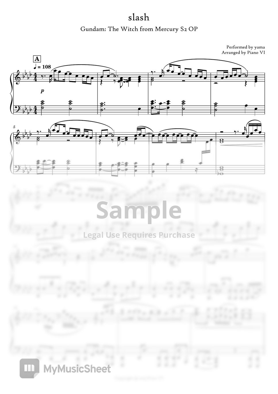 yama - slash Sheets by Piano VI