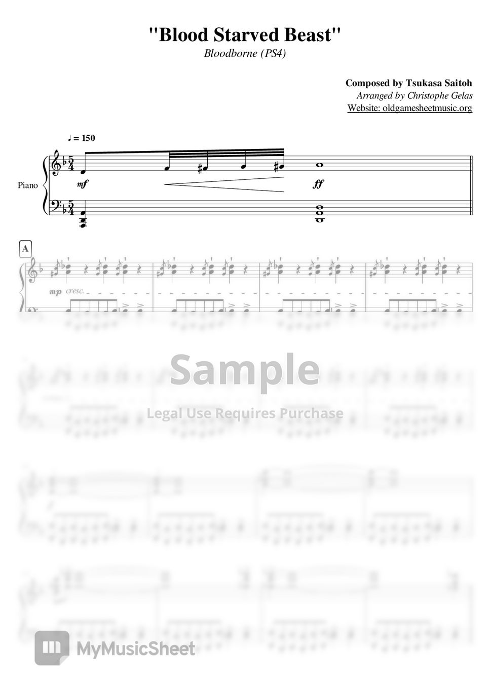 Bloodborne (PS4) - Blood Starved Beast Bản nhạc by Christophe Gelas
