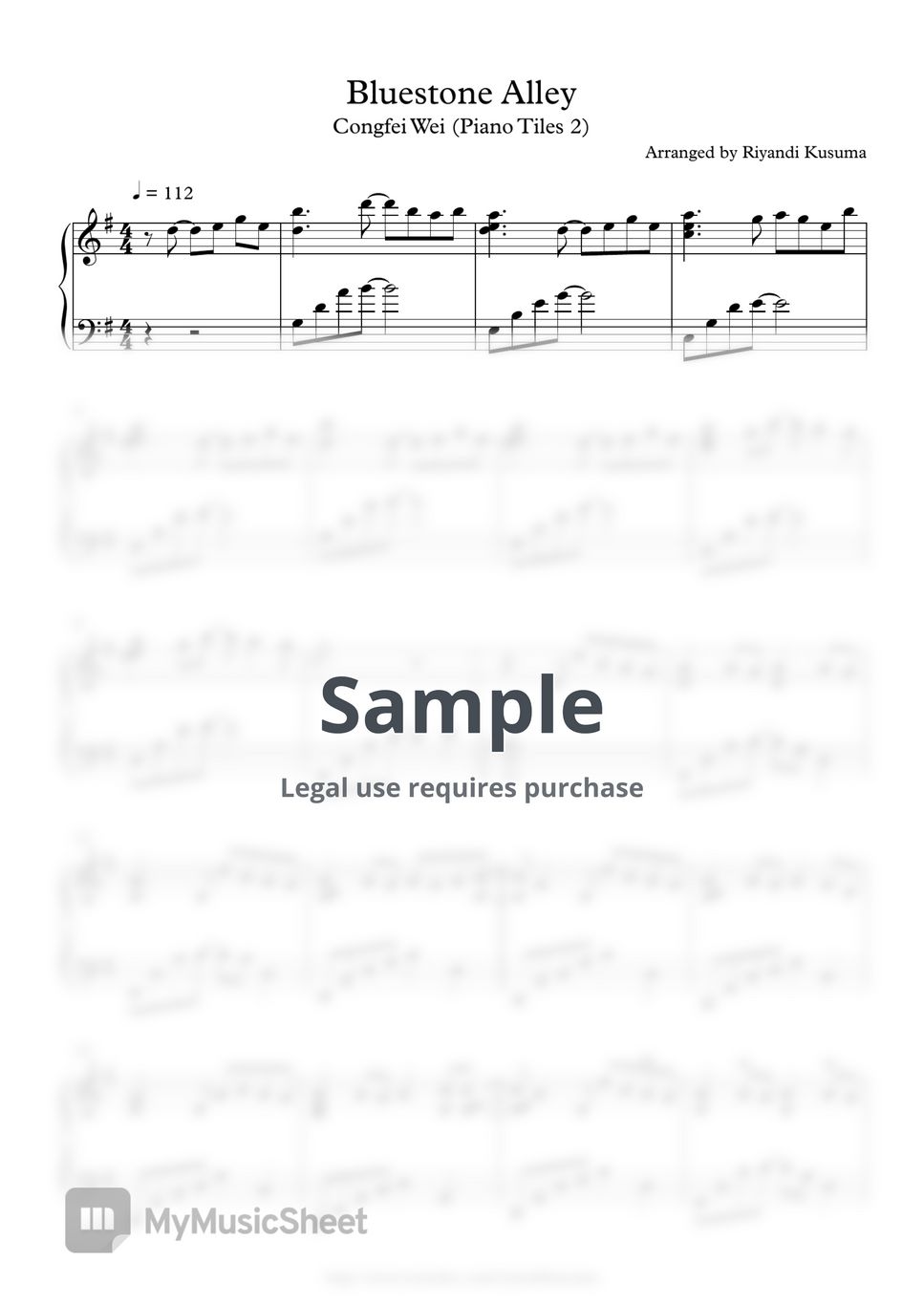 Congfei Wei - Bluestone Alley Sheet Music by Riyandi Kusuma